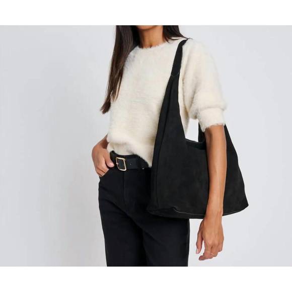 Moda Luxe | Accessories | New Moda Luxe Amber Suede Hobo Bag In Black ...